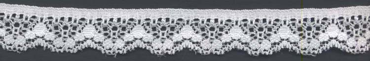 3/4" Nylon Stretch Lace Single Galloon White